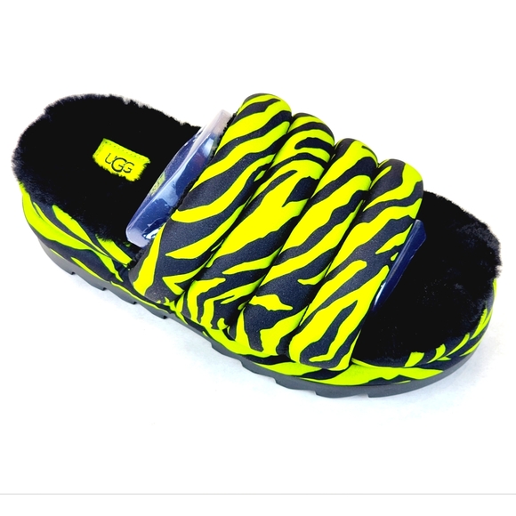 UGG | Shoes | Womens Ugg Maxi Slide Tiger Print Camo Lambs Wool Slides ...